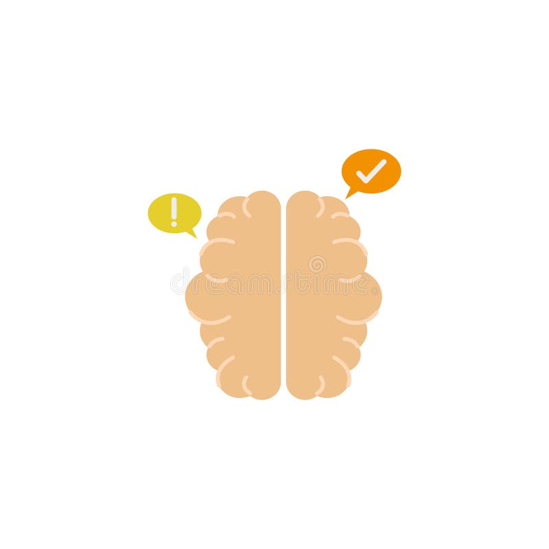 Brain Left and Right Idea Icon Flat Style Stock Vector - Illustration ...