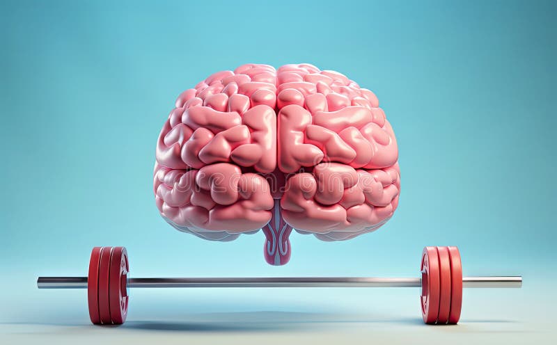 Brain Lifting Barbell, Mental Strength, Brain Training Stock ...
