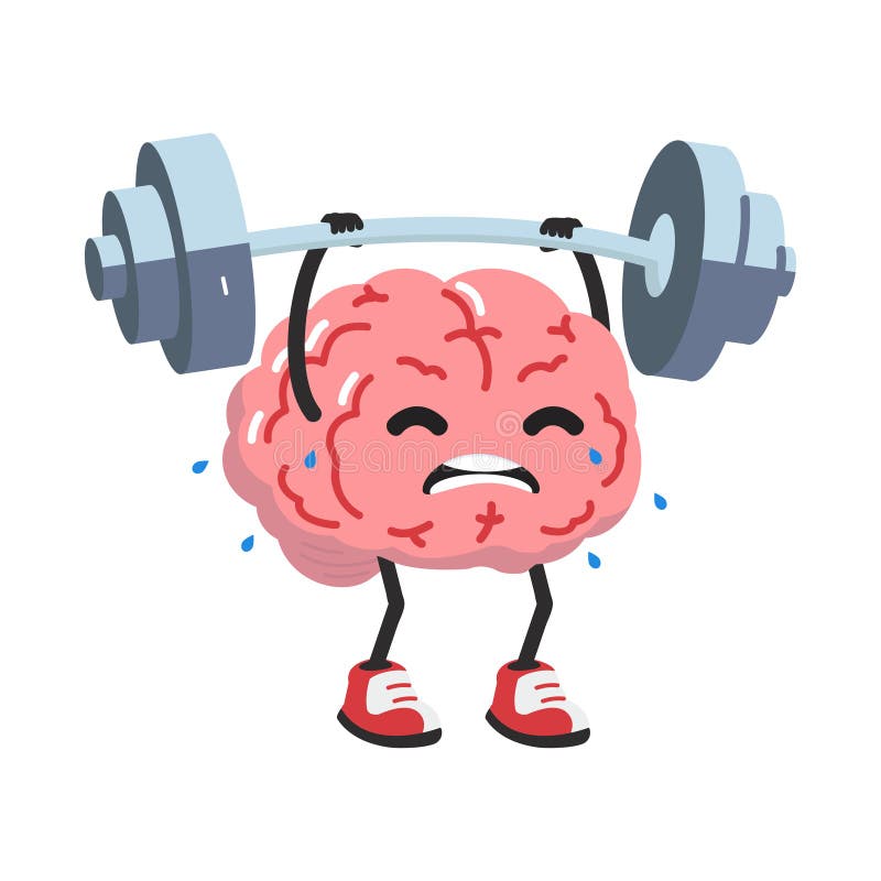 Brain Lifting Weights Over Head Training Stock Vector - Illustration of ...