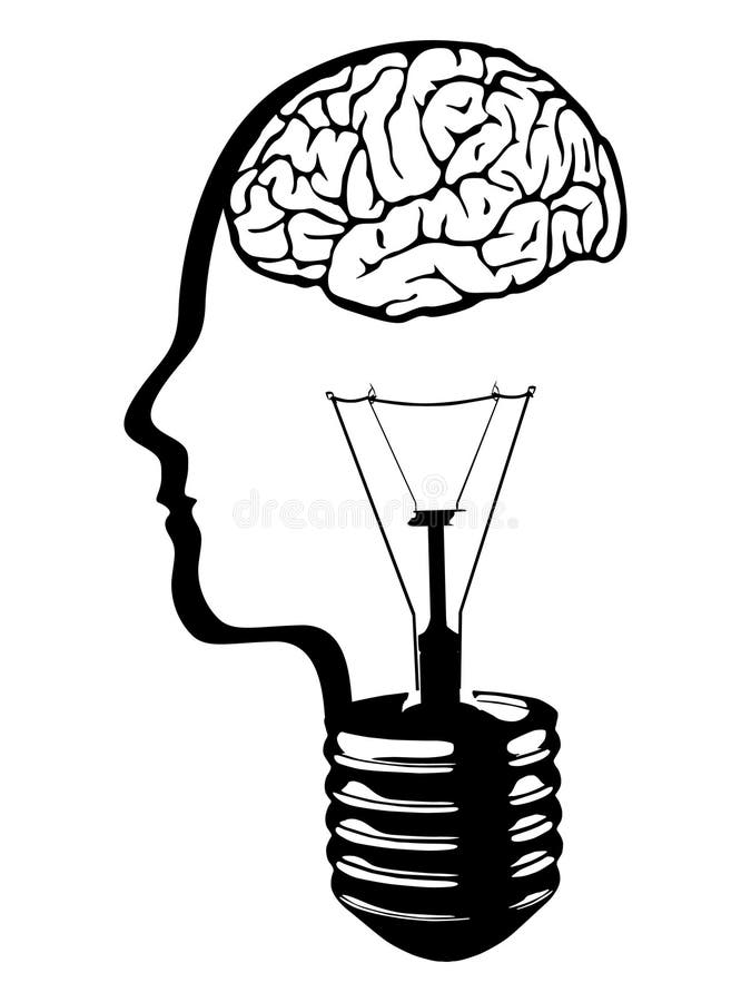 Brain light bulb stock vector. Illustration of imagination - 18895307