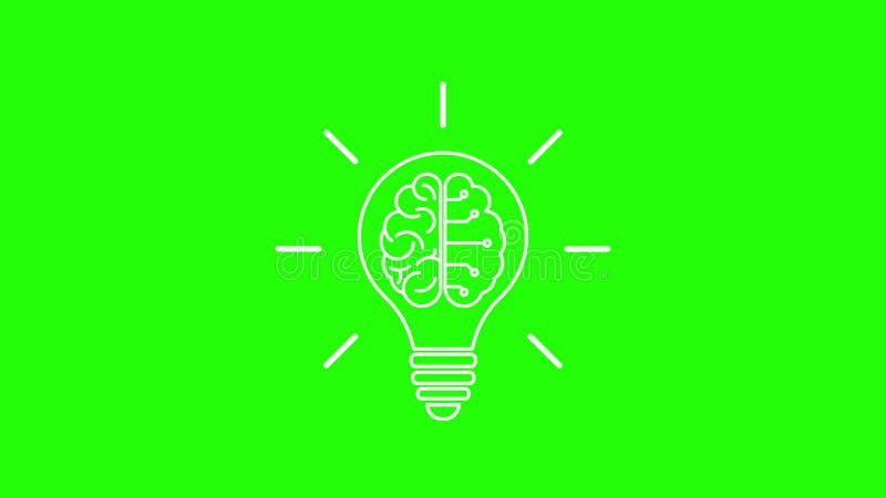 Brain Light Bulb Ai Animated Green Screen Croma Bulb with Brain and Ai ...