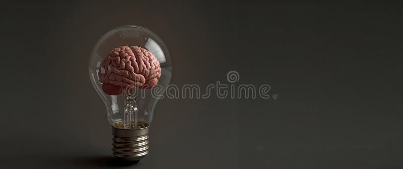 Brain in a Light Bulb. Conceptual Idea, Creativity, and Innovation ...