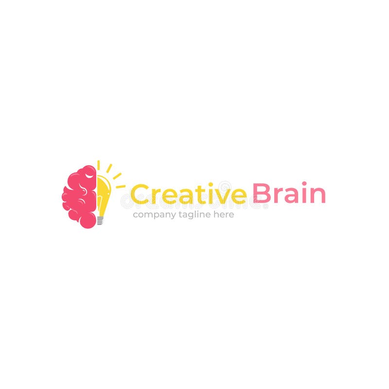 Brain With Light Bulb Creative Logo. Logotype Concept. Education And ...