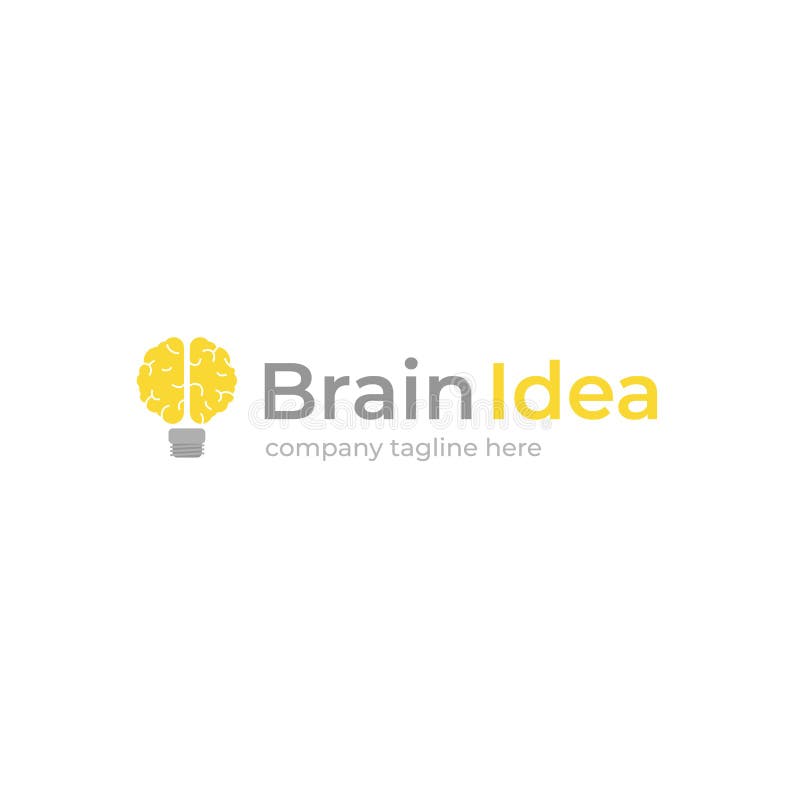 Brain with Light Bulb Creative Logo. Logotype Concept Stock Vector ...