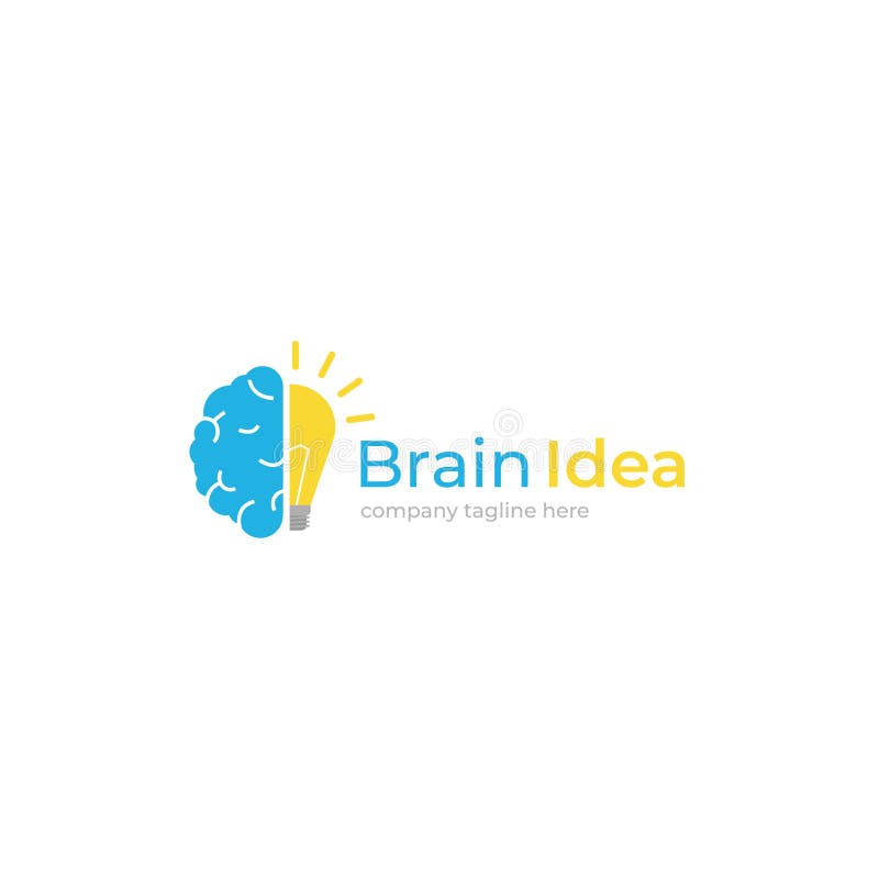 Brain with Light Bulb Creative Logo. Logotype Concept Stock Vector ...
