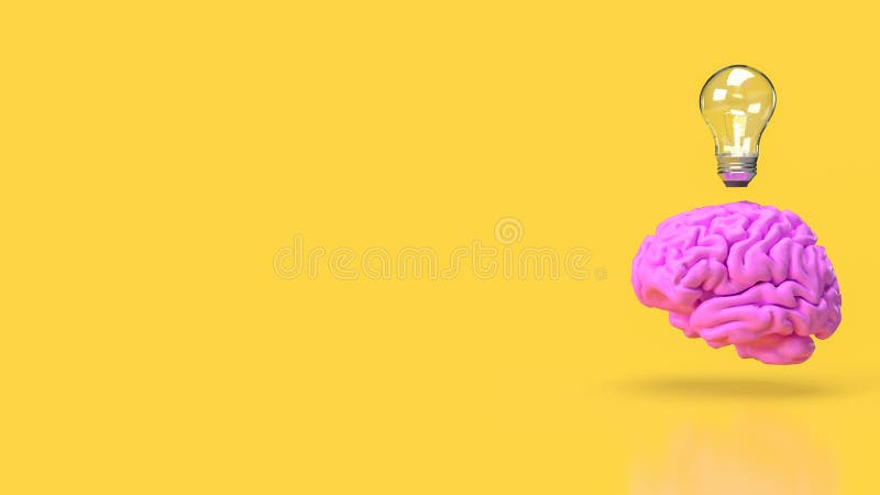 The Brain and Light Bulb for Creative Thinking or Brainstorm Concept 3d ...