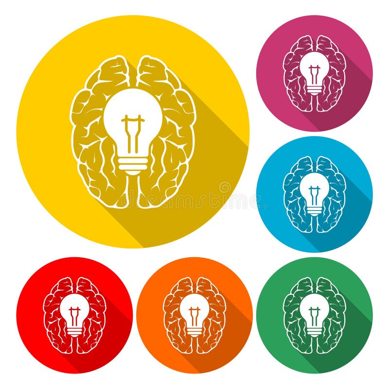Brain Light Bulb Icon - Vector Illustration Stock Vector - Illustration ...