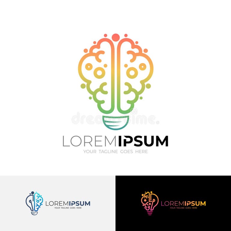 Brain Bulb Logo Stock Illustrations – 11,365 Brain Bulb Logo Stock ...