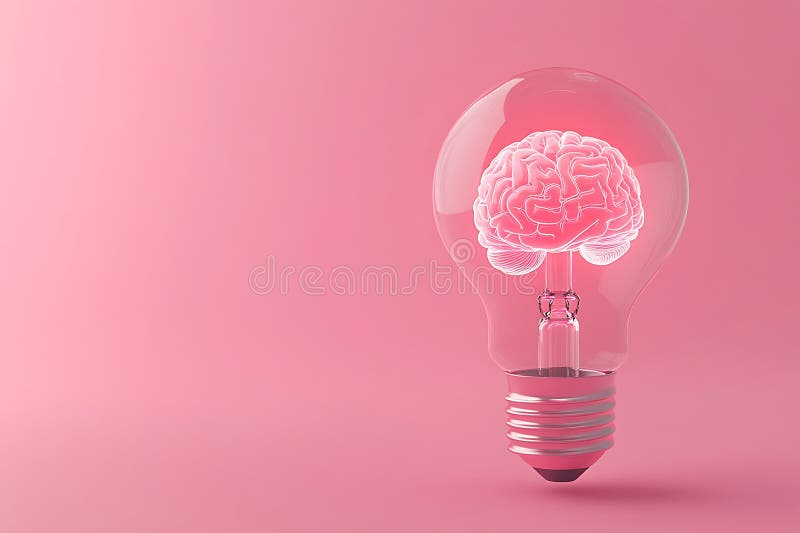 Brain in a Light Bulb: Idea and Intelligence Stock Illustration ...