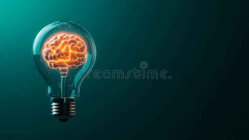 Brain in Light Bulb Ideas and Innovation a Lightbulb with a Brain ...