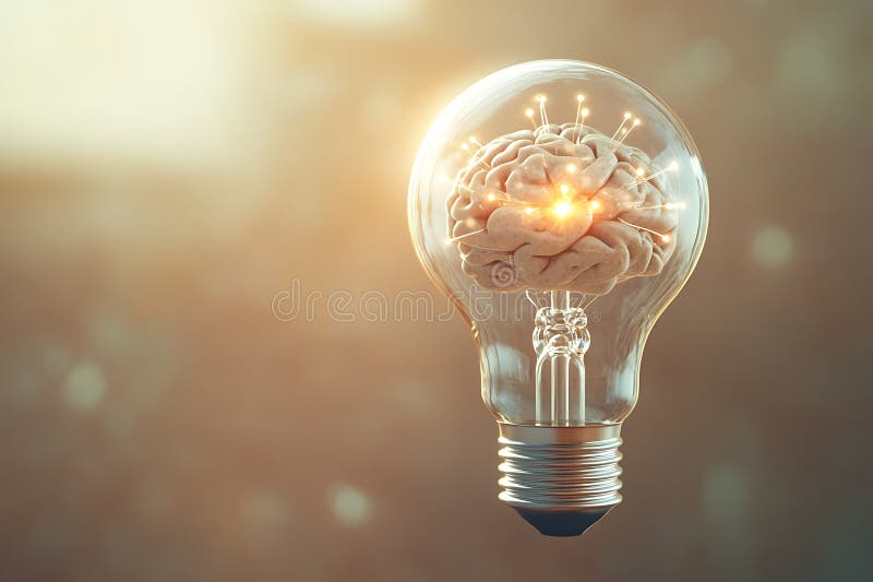 Brain in a Light Bulb: Innovation and Idea Generation Stock ...