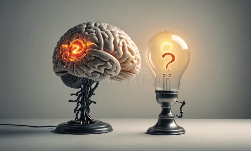 A Brain and a Light Bulb are Shown in this Image, with the Brain ...