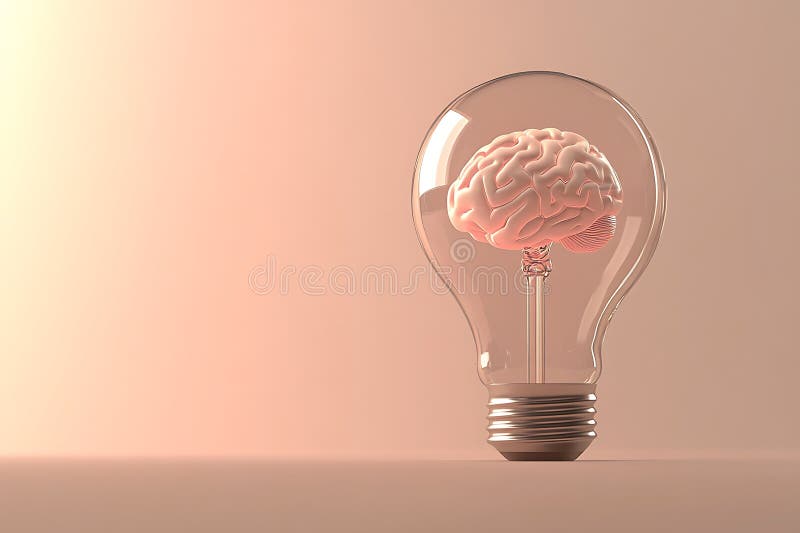 Brain in a Light Bulb - a Symbol of Intelligence and Creativity Stock ...