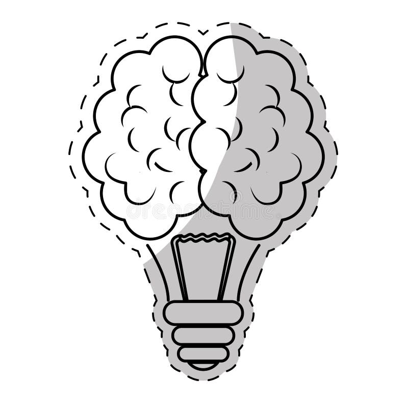 Brain and Lightbulb Bright Idea Icon Image Stock Illustration ...