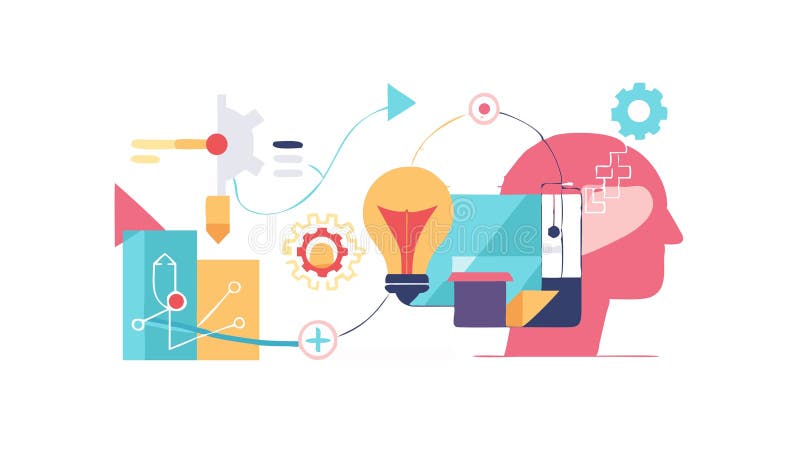 Brain with Lightbulb and Gears. Innovation and Problem Solving, Vector Design Generative AI ...