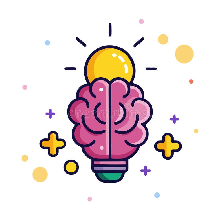 Brain Lightbulb Idea Icon: Creative Thinking, Innovation, and Problem Solving Stock Vector ...