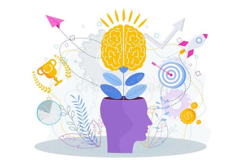 Brain is Like a Tree Growing in a Human Head. Stock Vector ...