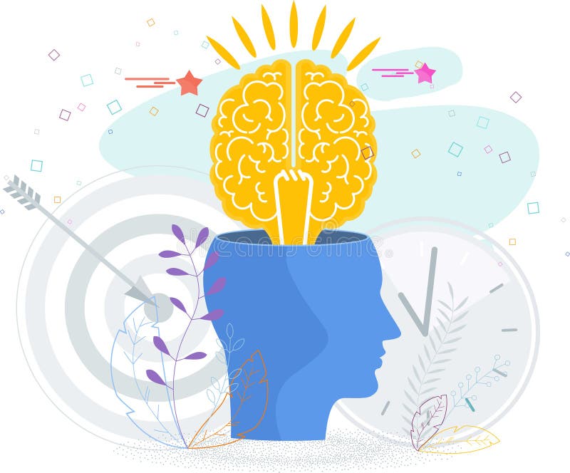 Brain is Like a Tree Growing in a Human Head. Stock Vector ...