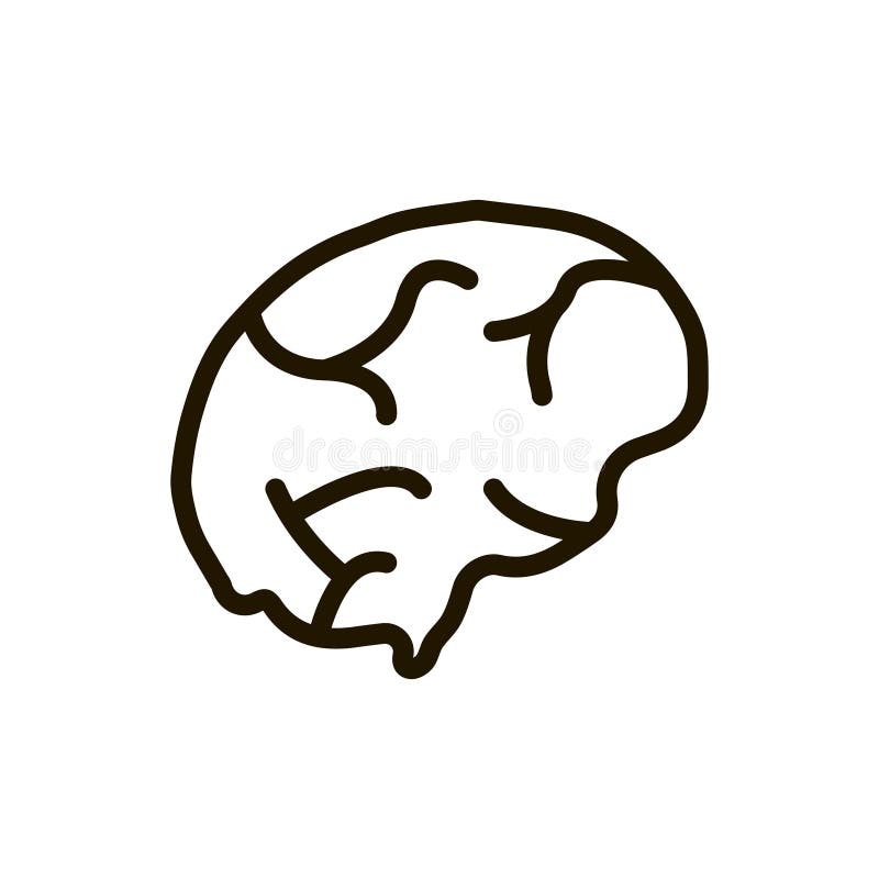 Brain line icon stock vector. Illustration of design - 103291715