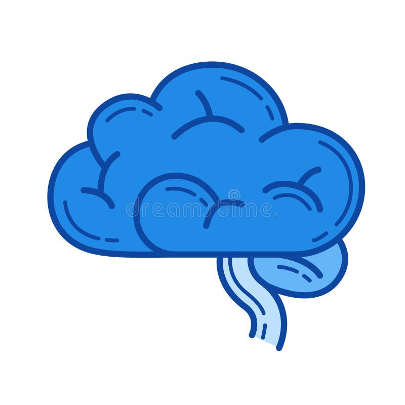 Brain line icon. stock vector. Illustration of minimal - 100292572