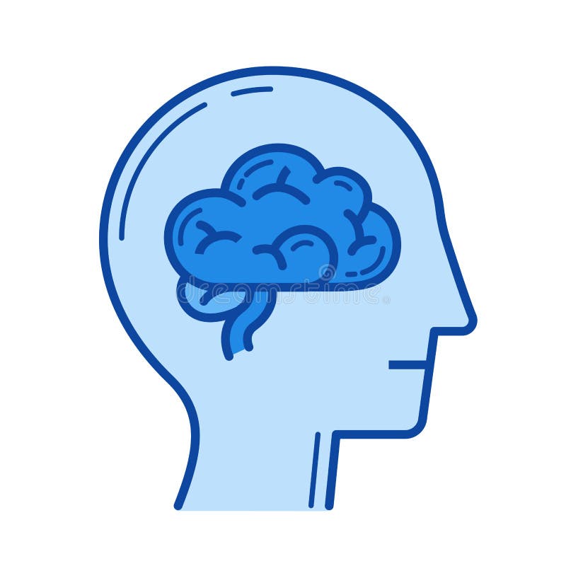 Brain line icon. stock vector. Illustration of graphic - 83915269