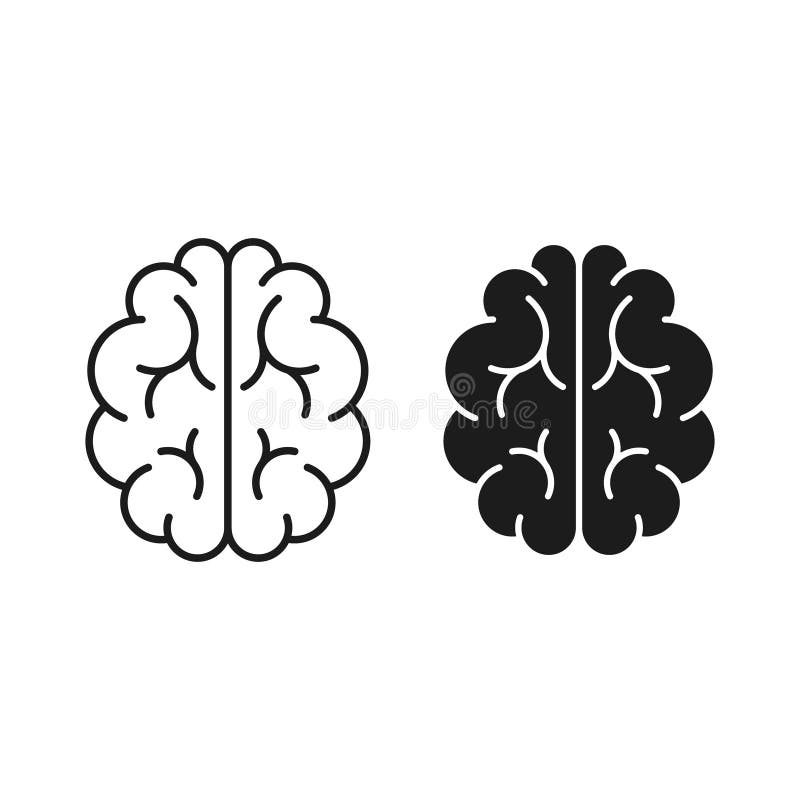 Brain Symbol, Mind Icon on a White Background, Vector Isolated Colorful ...