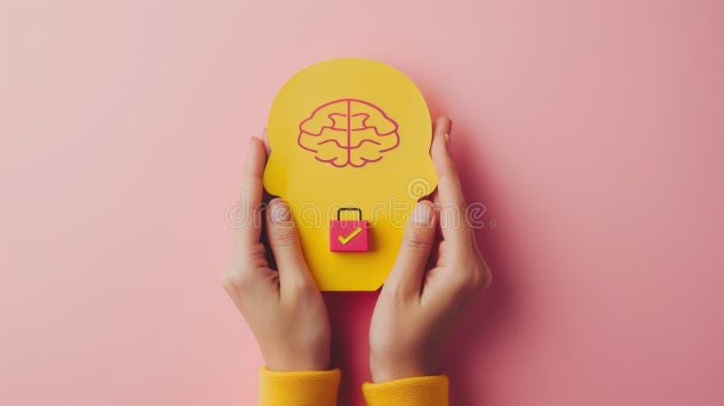 The Brain with Lock.AI Generated Image Stock Photo - Image of ...
