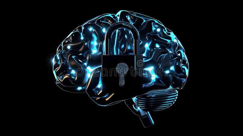 Brain with Lock Symbolizing Security and Privacy in Digital Information ...