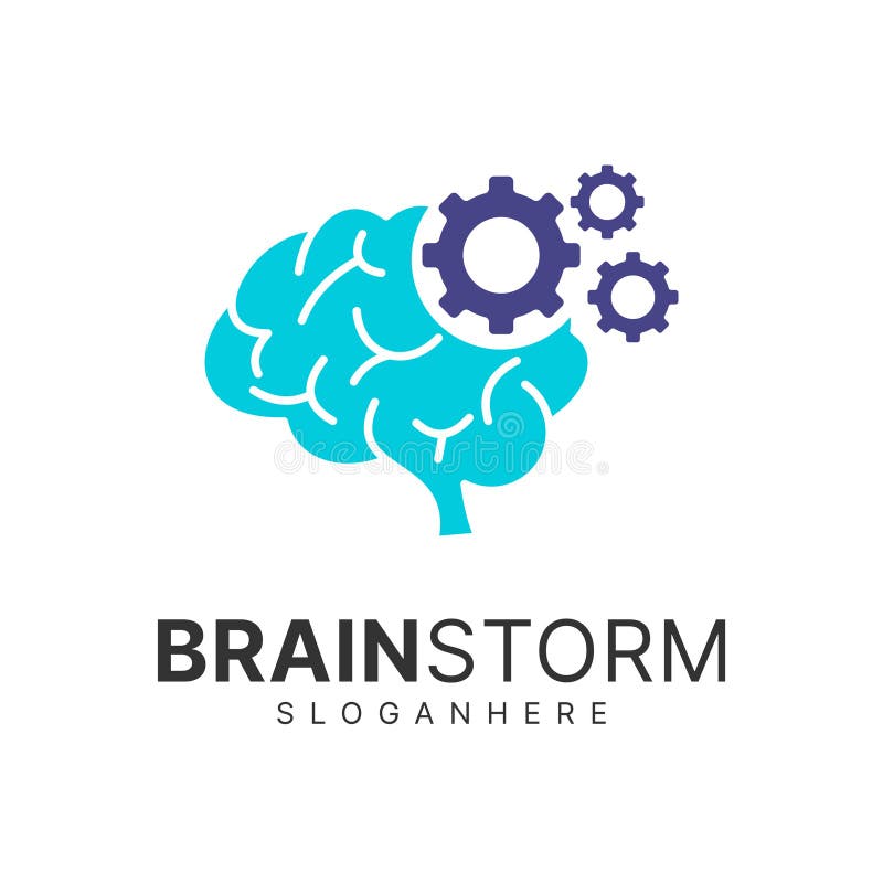 Brain Logo Design. Brainstorm Think Idea Logo Inspiration. Stock Vector ...