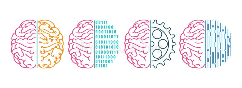 Brain logo design set stock illustration. Illustration of graphic ...