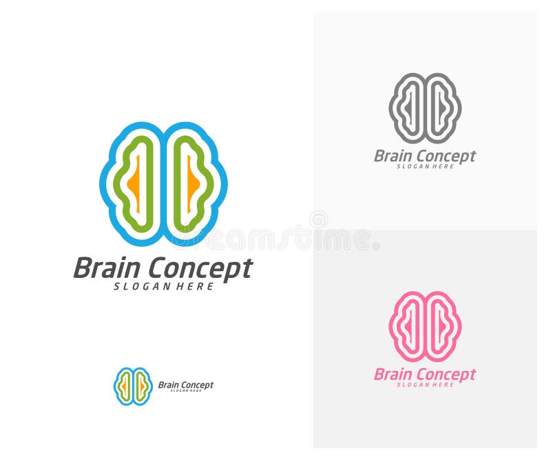Brain Logo Design Vector Template. Think Idea Concept Stock Vector ...