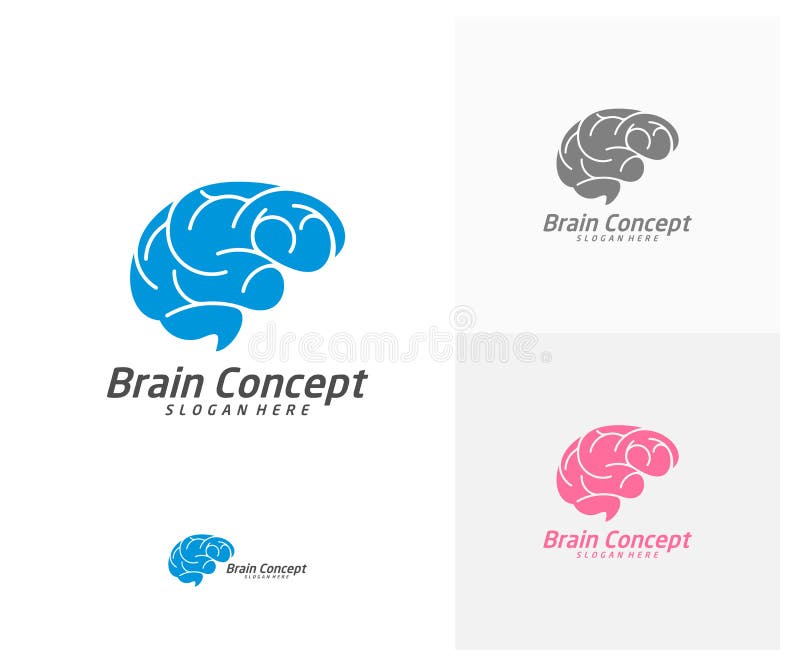 Brain Logo Design Vector Template. Think Idea Concept Stock Vector ...