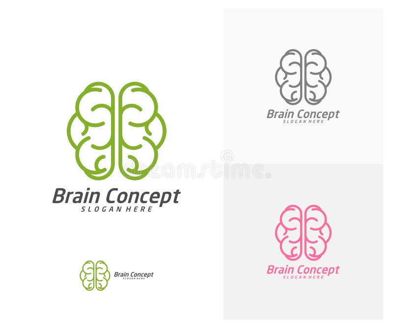 Brain Logo Design Vector Template. Think Idea Concept Stock Vector ...