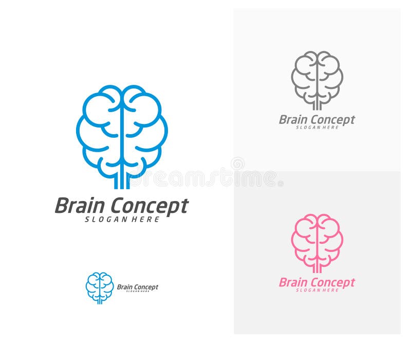 Brain Logo Design Vector Template. Think Idea Concept Stock Vector ...