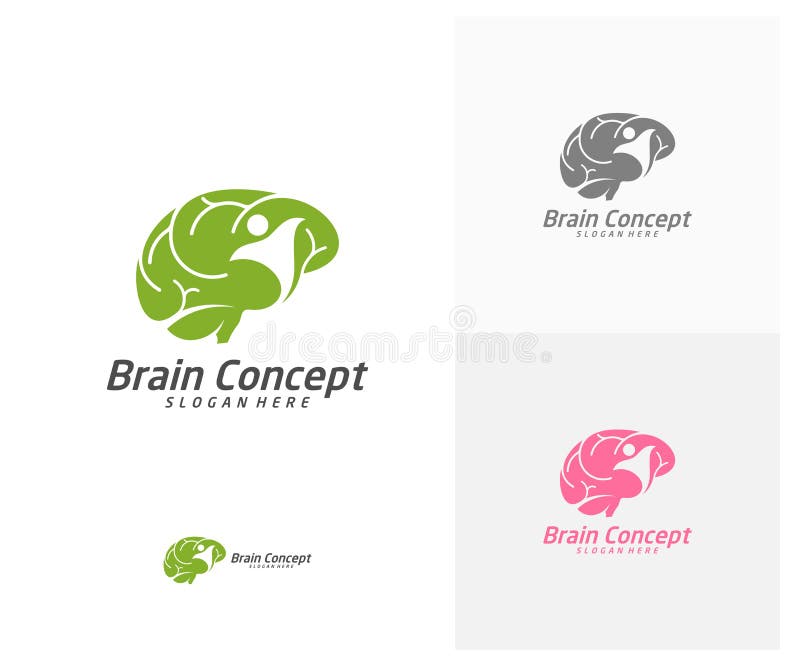 Brain Logo Design Vector Template. Think Idea Concept. Brainstorm Power ...