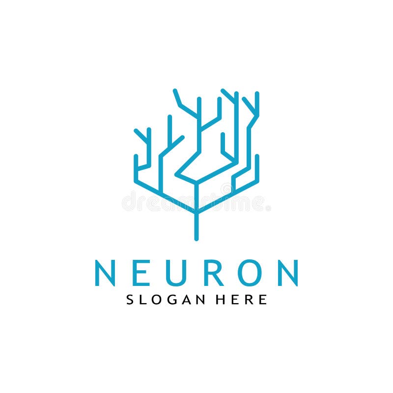 Brain Logo or Nerve Cell Logo with Vector Illustration Template Stock ...