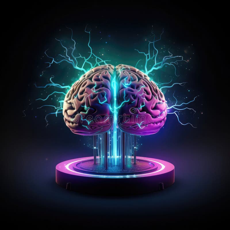 Brain, Logo, Neural Networks, Modern Technology Stock Illustration ...