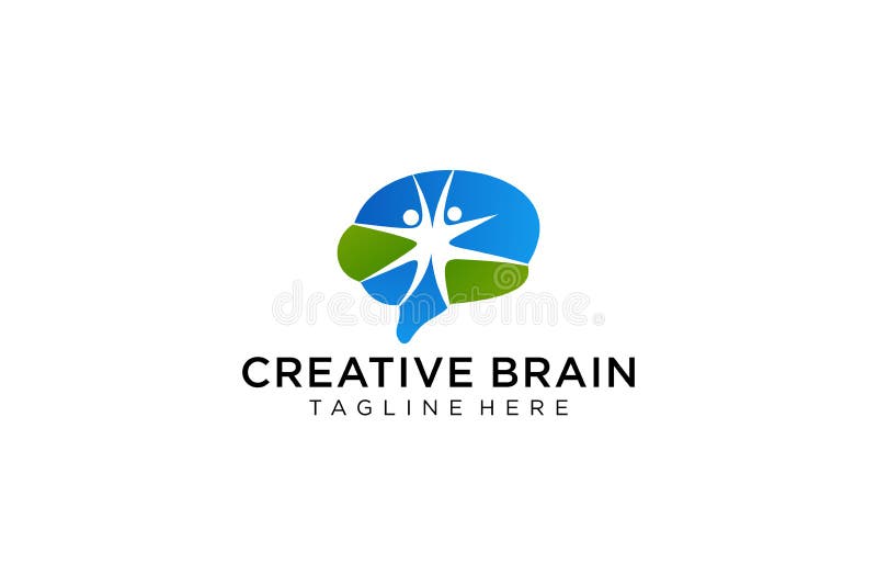 Brain Logo Silhouette Design Vector Template. Think Idea Concept ...