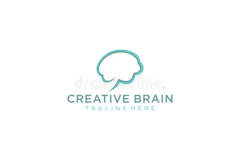 Brain Logo Silhouette Design Vector Template. Think Idea Concept ...