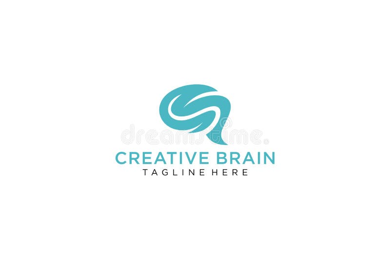 Brain Logo Silhouette Design Vector Template. Think Idea Concept ...