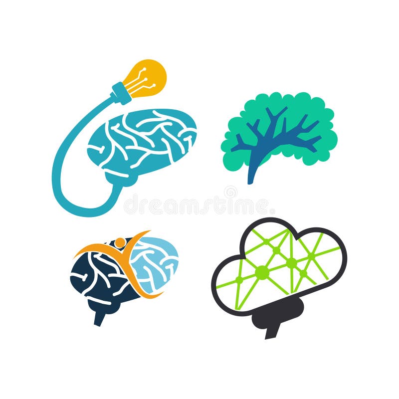 Brain Logo Template Think Idea Concept Brainstorm Power Thinking Icon ...