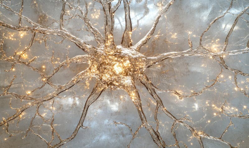 A Brain with a Lot of Branches and a Light Shining on it Stock Image ...