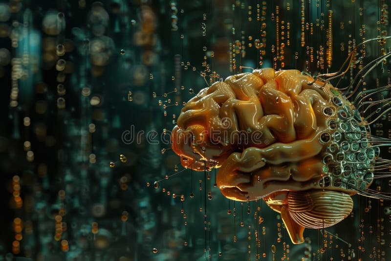 A Brain with a Lot of Bubbles Surrounding it Stock Image - Image of ...