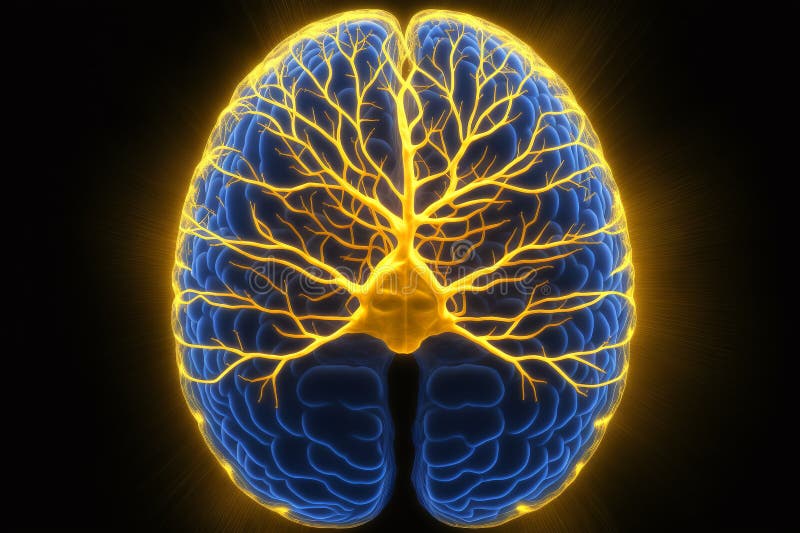 Brain. Low-polygon Abstract Digital Human Brain. Neural Network Stock ...