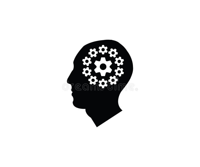 Brain Machine Head Symbol Intelligence Icon Skull Stock Vector ...