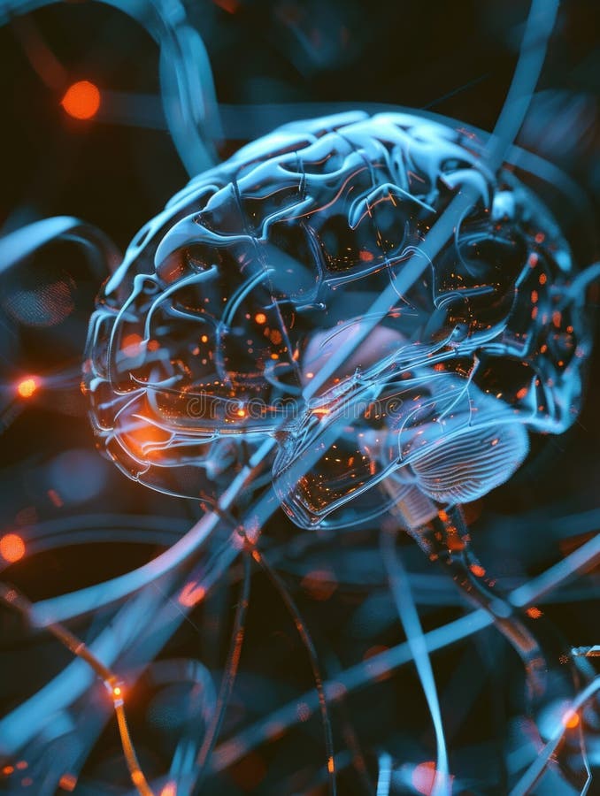 Brain-Machine Interaction stock photo. Image of tech - 363057210