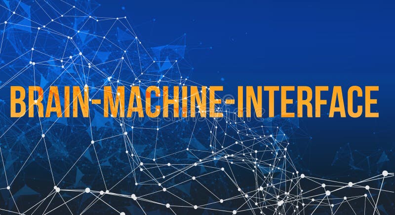 Brain-Machine-Interface Theme with Abstract Network Lines Stock ...