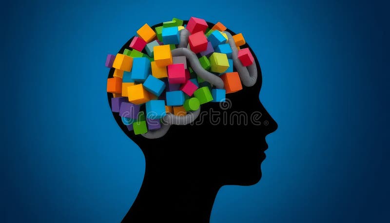 Brain made of blocks stock image. Image of face, blocks - 350845923