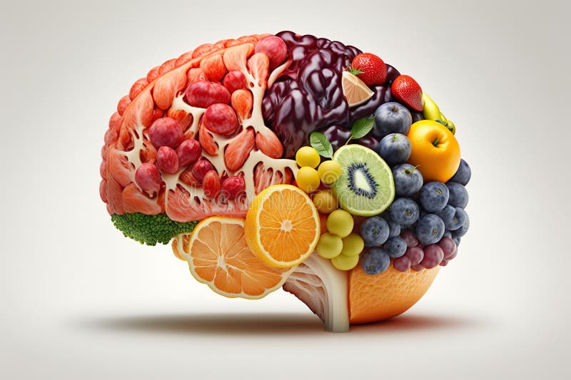 Vegetable Brain White Background