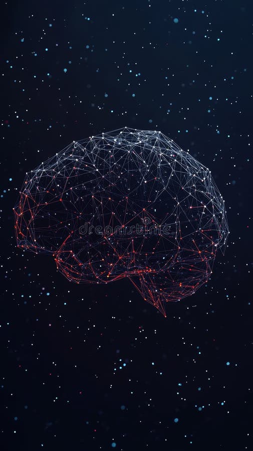 A Brain Made of Stars and Dots Stock Illustration - Illustration of ...